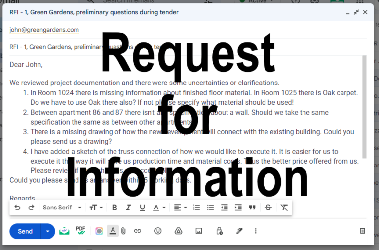 Request for Information (RFI) in construction - free email example ...